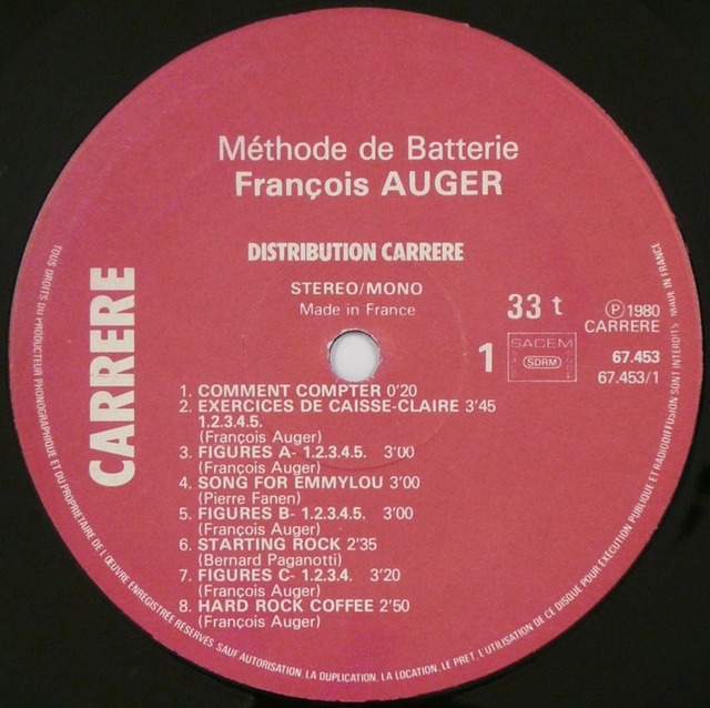 Francois Auger / Methode de Batterie | SONOTA records