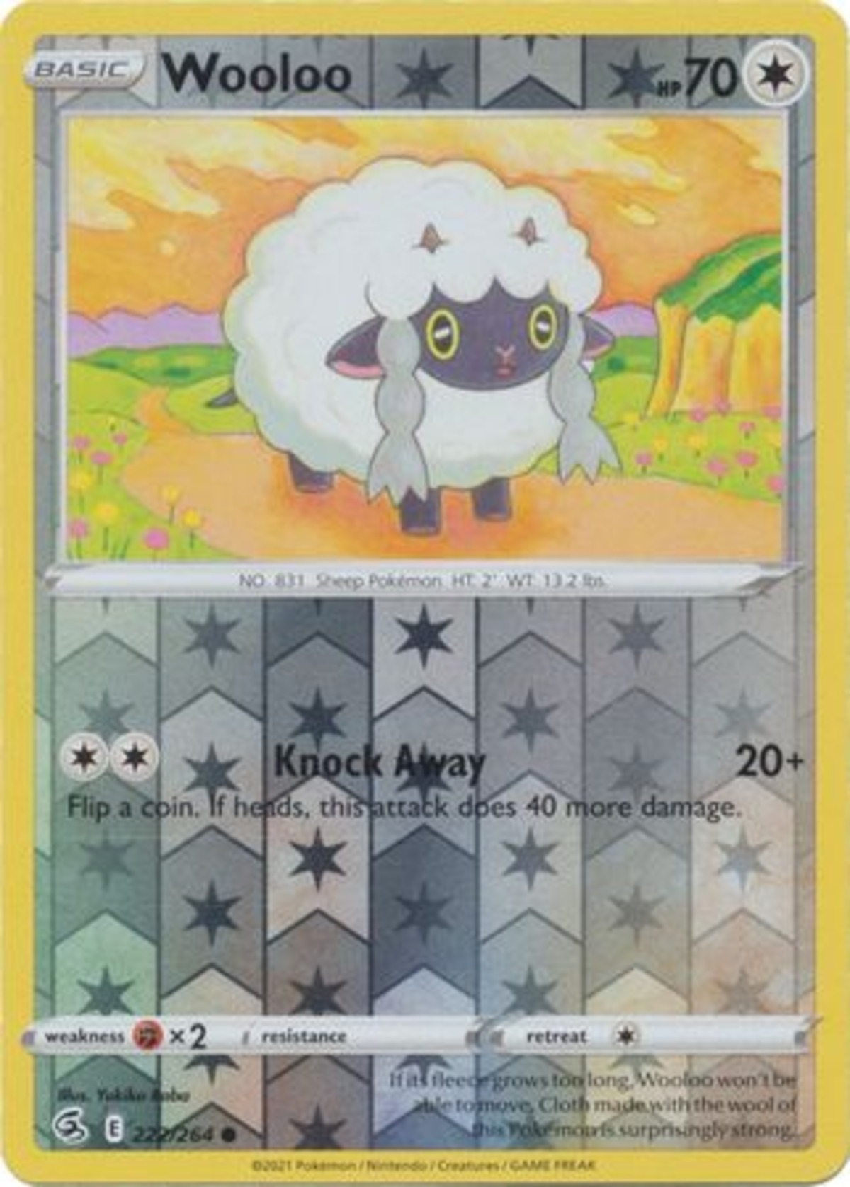 ウールー / Wooloo - 222/264 （リバースホロ） Sword & Shield: Fusion Strike / 状態A ...