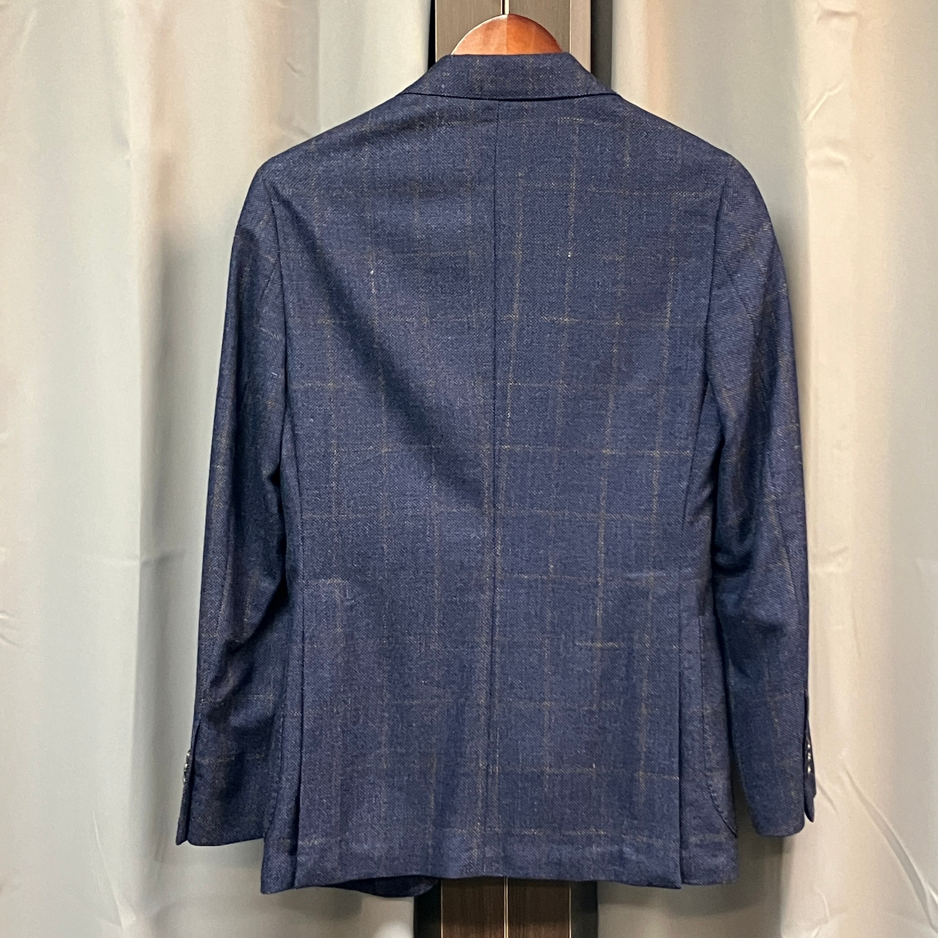 LUIGI BORRELLI WOOL / SILK / LINEN WINDOW PANE JACKET 42 | safarionline