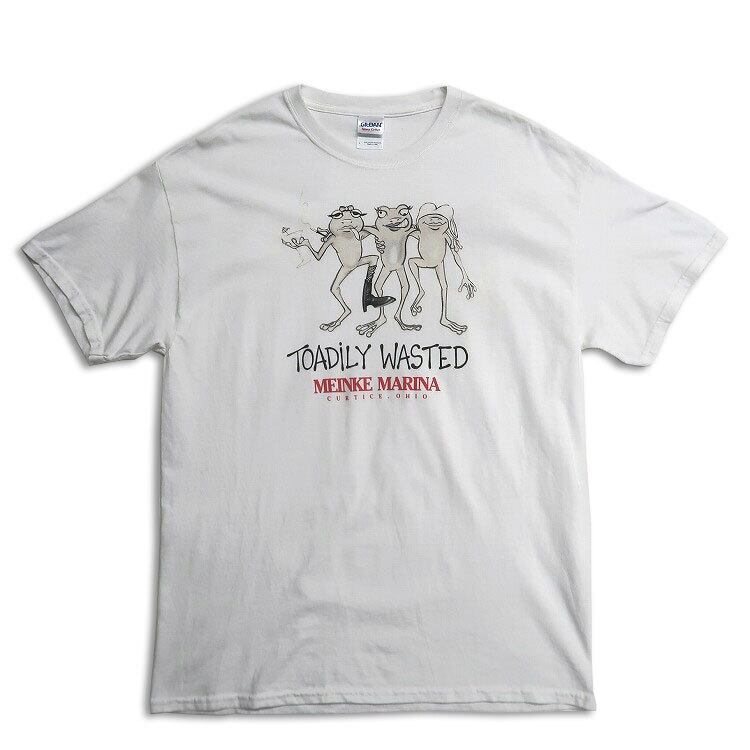 古着 GILDAN ギルダン TOADILY WASTED プリント 半袖Tシャツ ホワイト 表記：L gd402794n w40604 ...