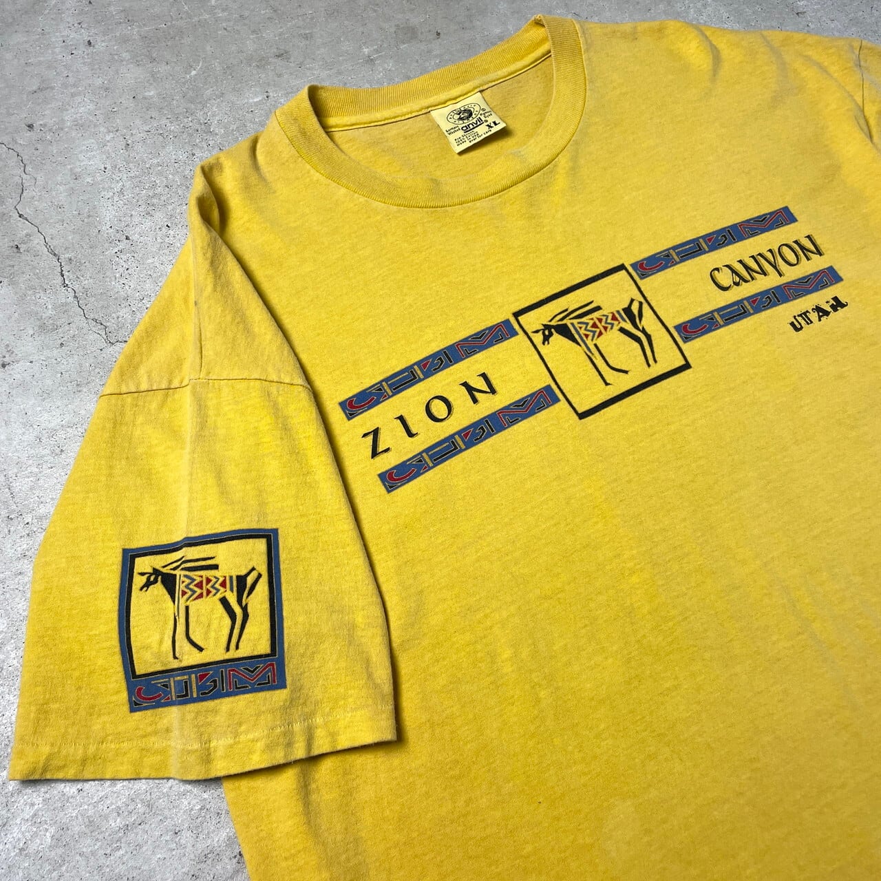 USA製 90年代 zion canyon ザイオン 国立公園 ネイティブプリントTシャツ メンズXL 古着 90s ヴィンテージ ビンテージ ...