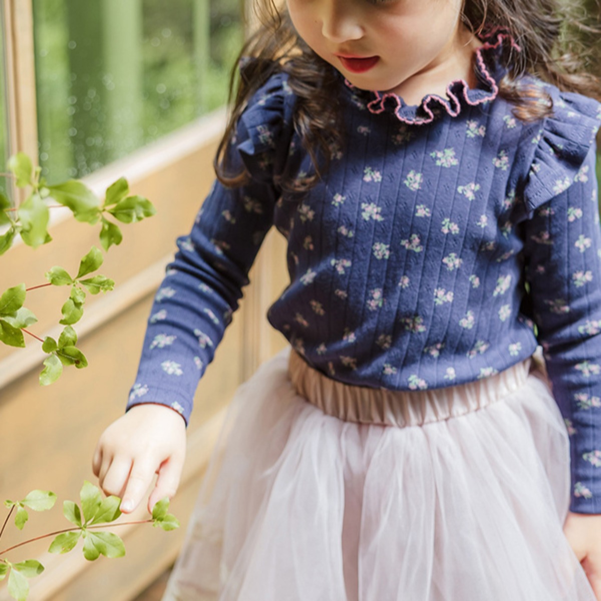 Vintage Floral Ribbed Tops | MEOW