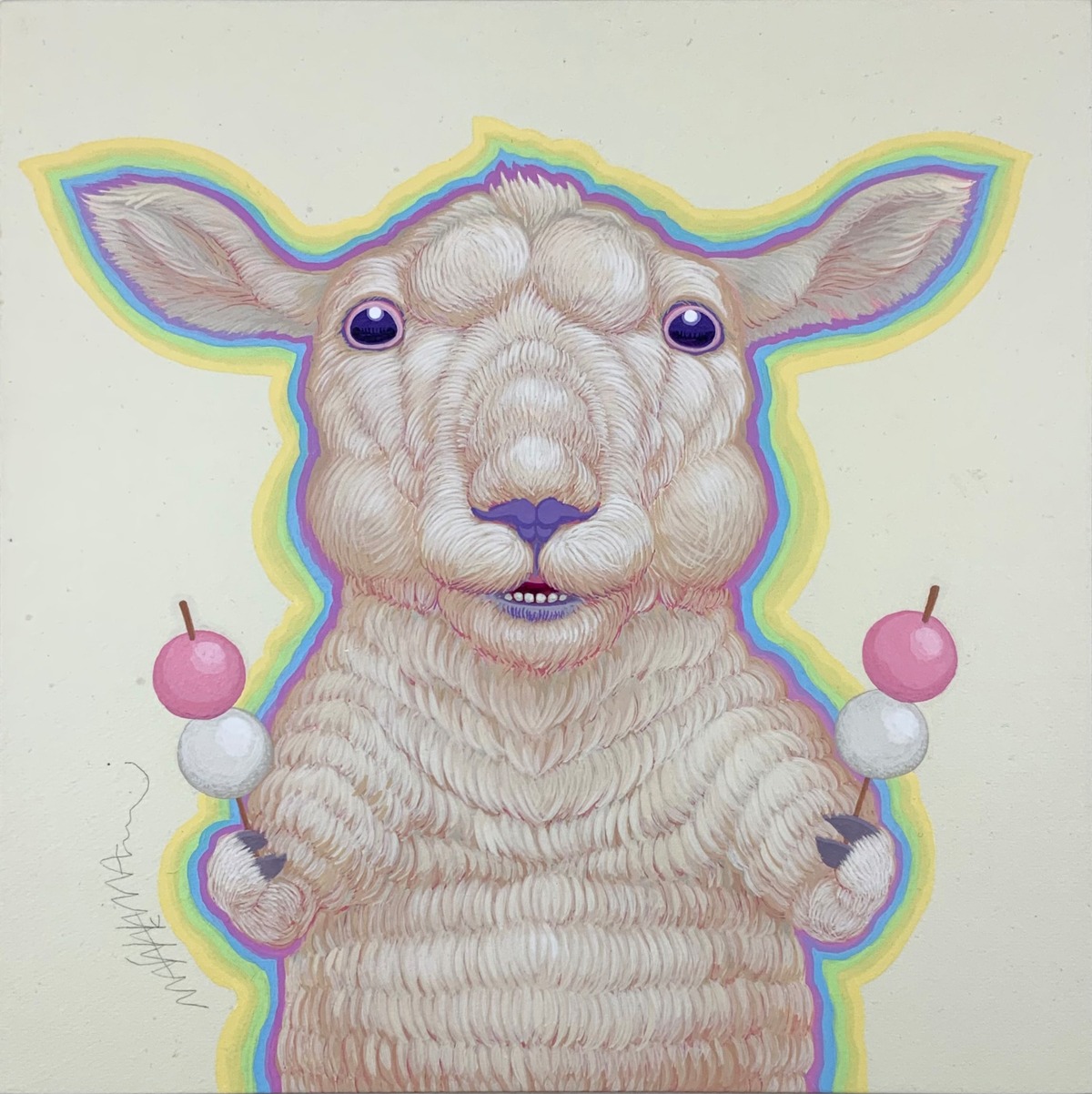 shine sheep-だんご食べる art作品 | masatakamatsuhashiArtGallery