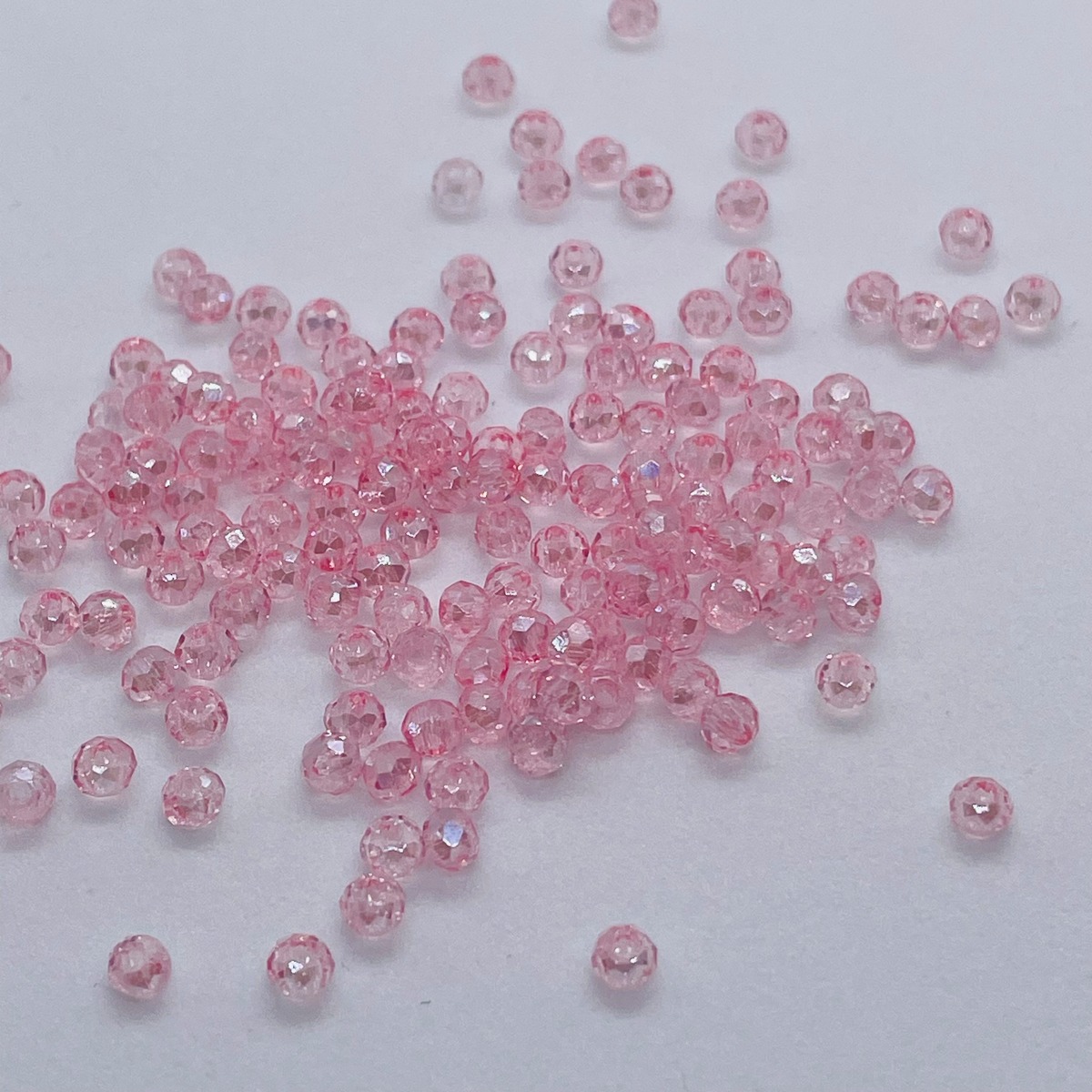 クリスタルビーズ 2mm [C-27 クリアピンク]ボタンカット | トルコのオヤ糸屋さん