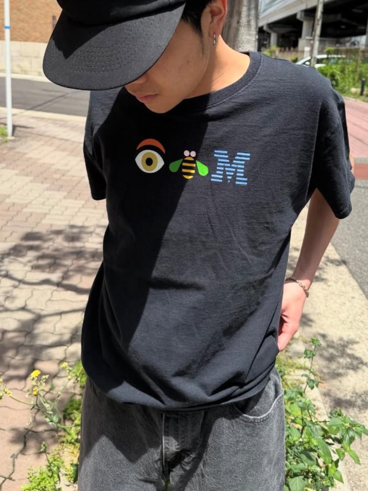 IBM T-Shirt Eye Bee M Cotton / アイビーエム 目 蜂 M コットン 企業 半袖 Tシャツ | TOMOSHIBI ...