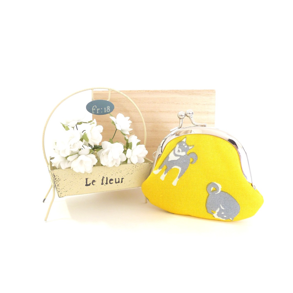 ミニ がま口小銭入れ 柴犬 しばわんこ 黄色 コインケース G276 | 手づくりのがま口のお店 | がま口屋さんchocho