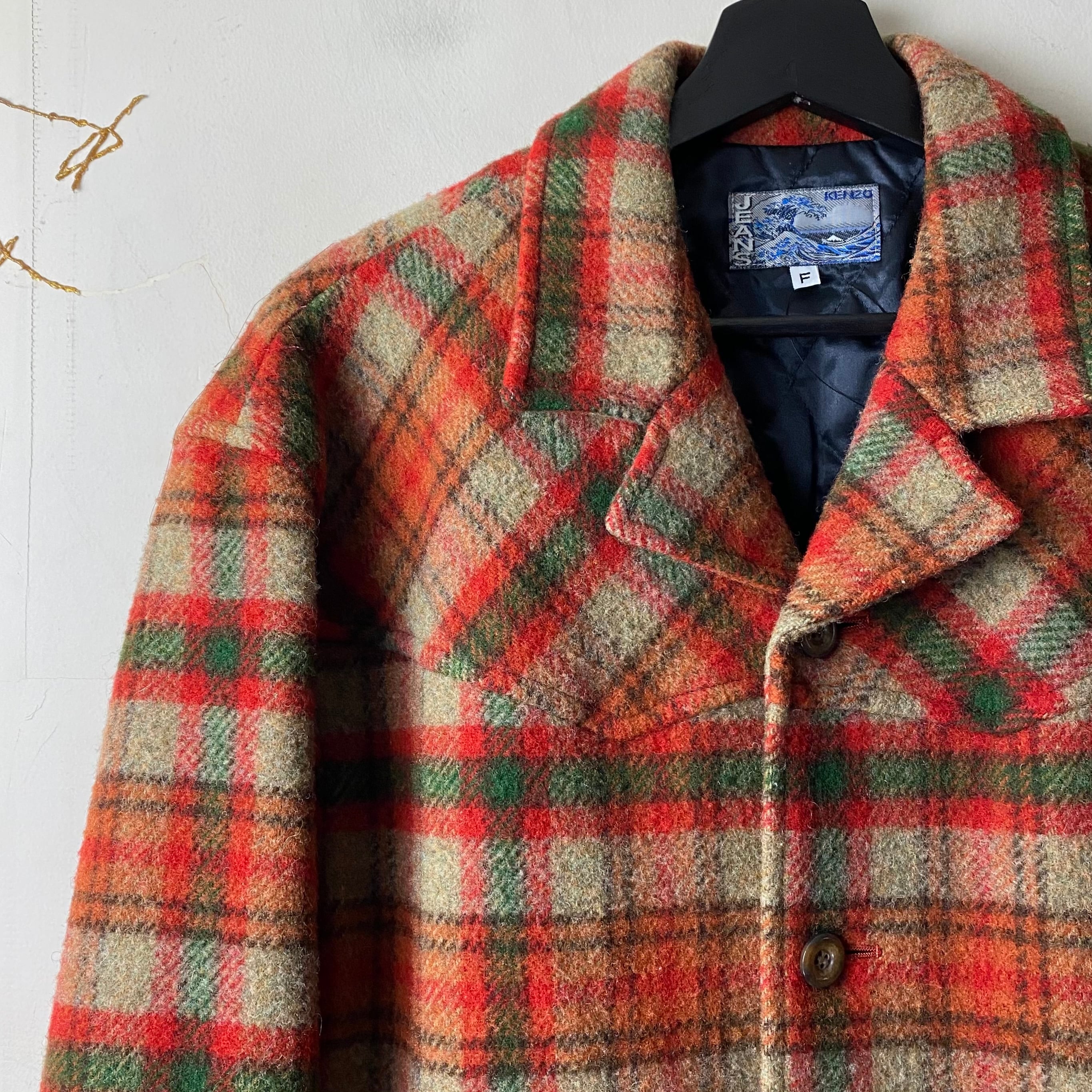 vintage KENZO JEANS check pattern padding ranch jacket | NOIR ONLINE