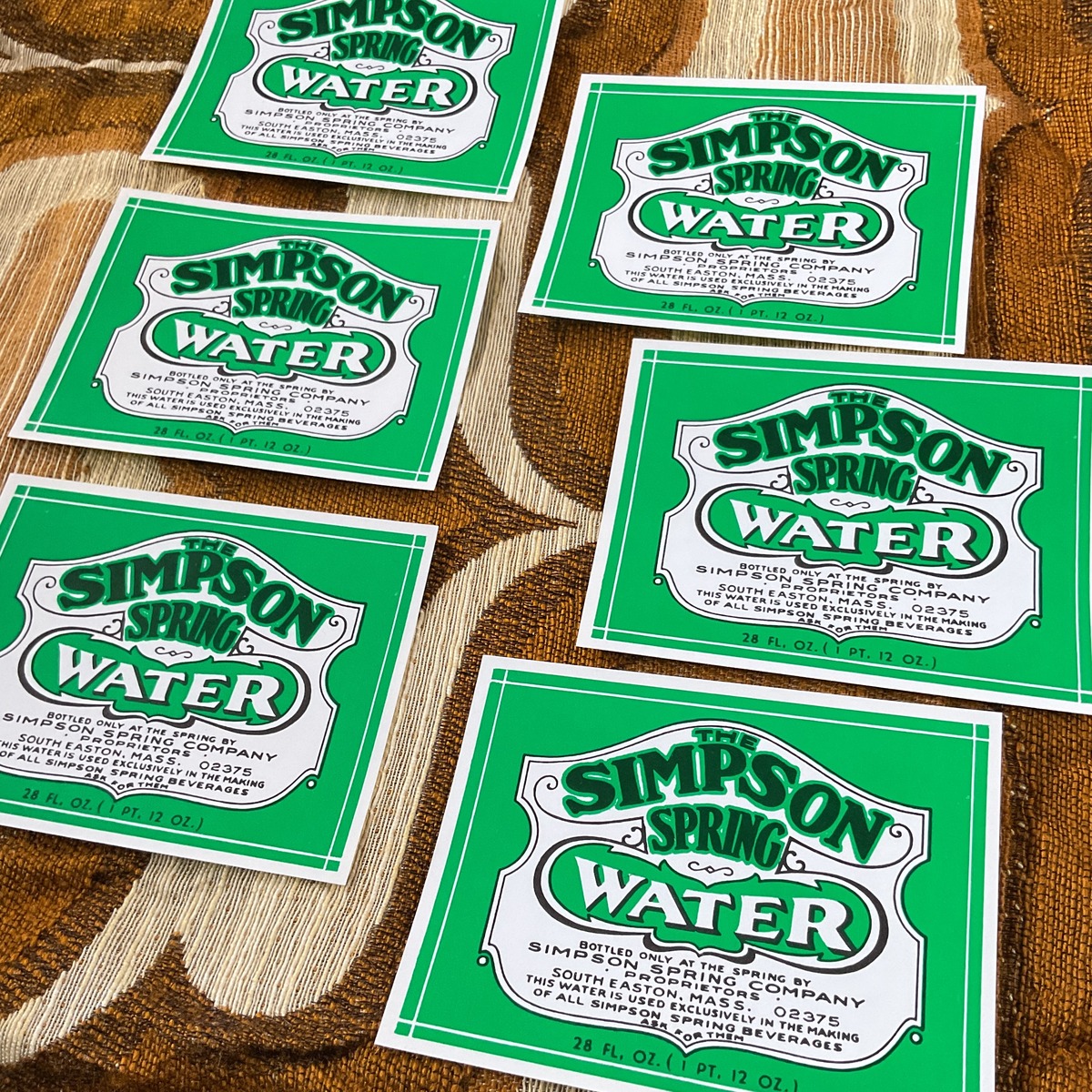 ヴィンテージ水ラベル「THE SIMPSON SPRING WATER」6枚 セット | 実用外百貨店 レトロ珍品 モラトリアム