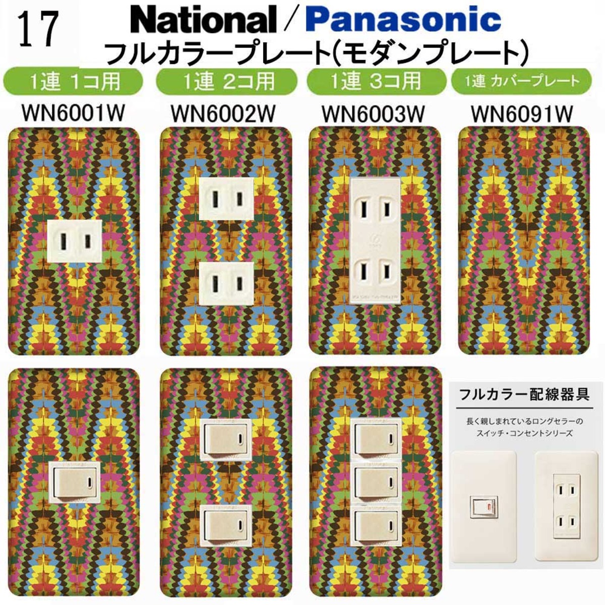 ネイティブアメリカン柄 17番 パナソニック 【フルカラー(モダン)プレート】1連 コンセントプレート スイッチプレート | CASEMAKER