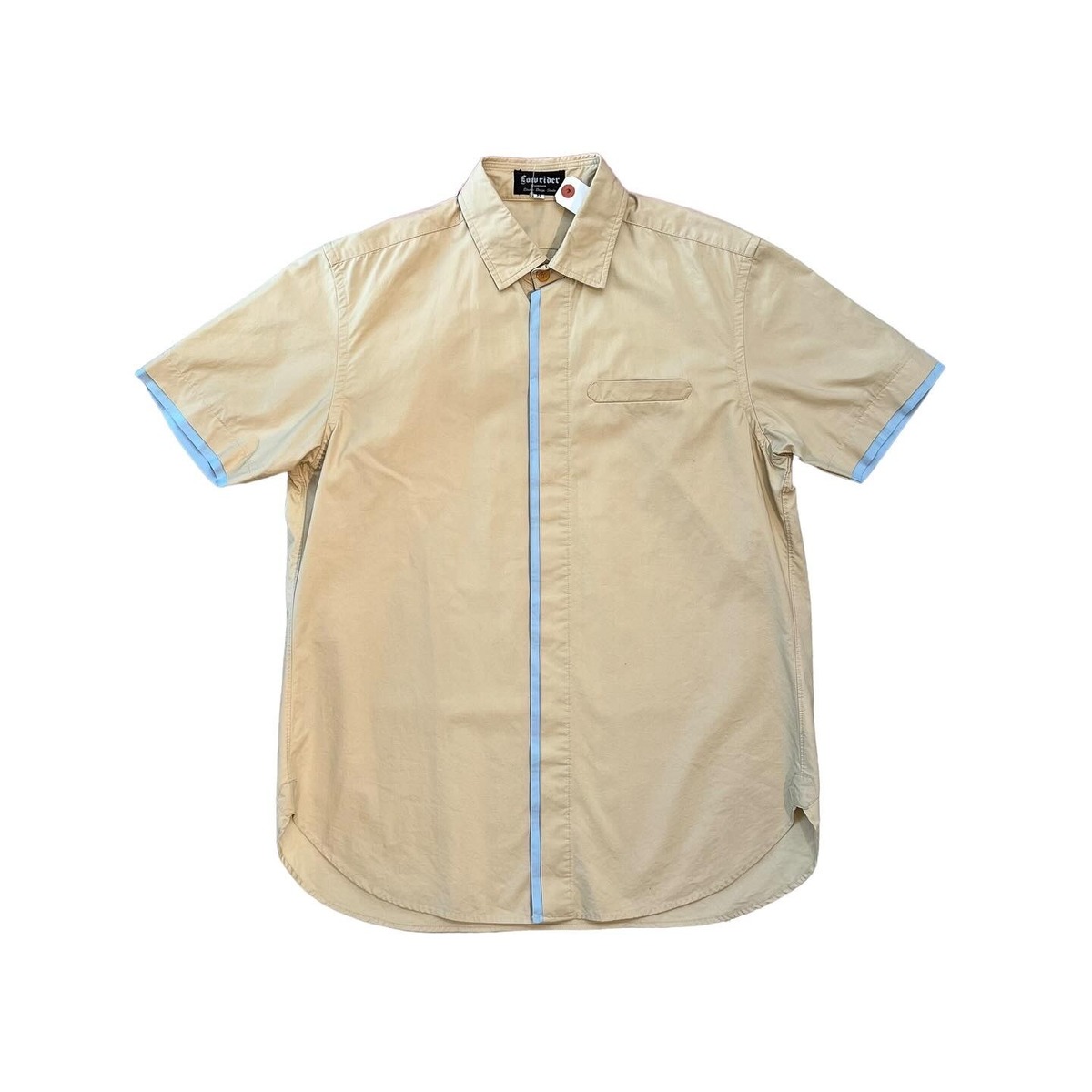 "Lowrider" Beige cotton design S/S switch shirt | Kissmet