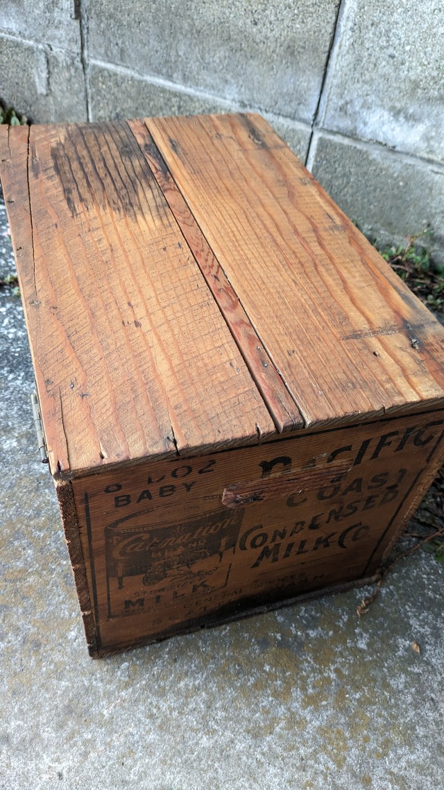 Vintage Condensed Milk Co Crate Wood Box AntiqueBox ビンテージ ウッドボックス コンデンス ...