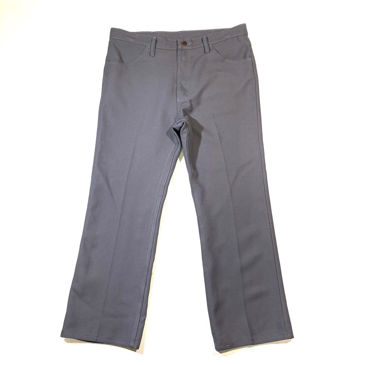 Wrangler ラングラー 82GY スラックスパンツ メンズW36 古着 ストレート ポリエステルパンツ グレー【ロングパンツ ...