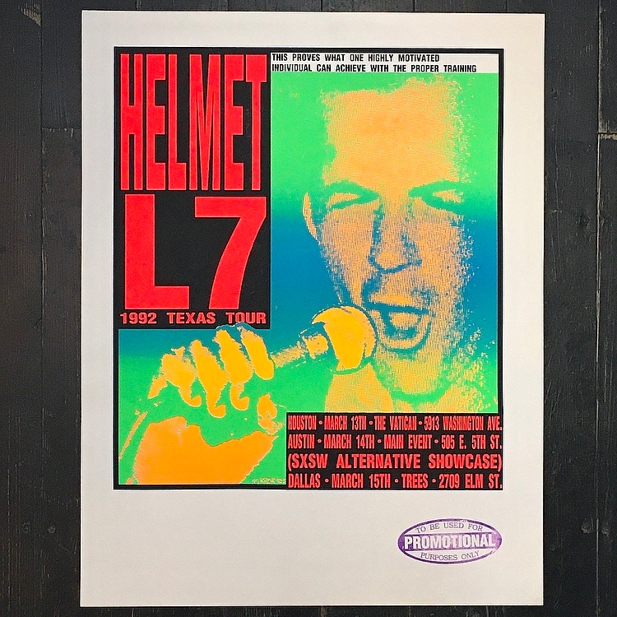 NOS 90's / Frank Kozik / Helmet & L7 1992 Concert Poster | ASCENT