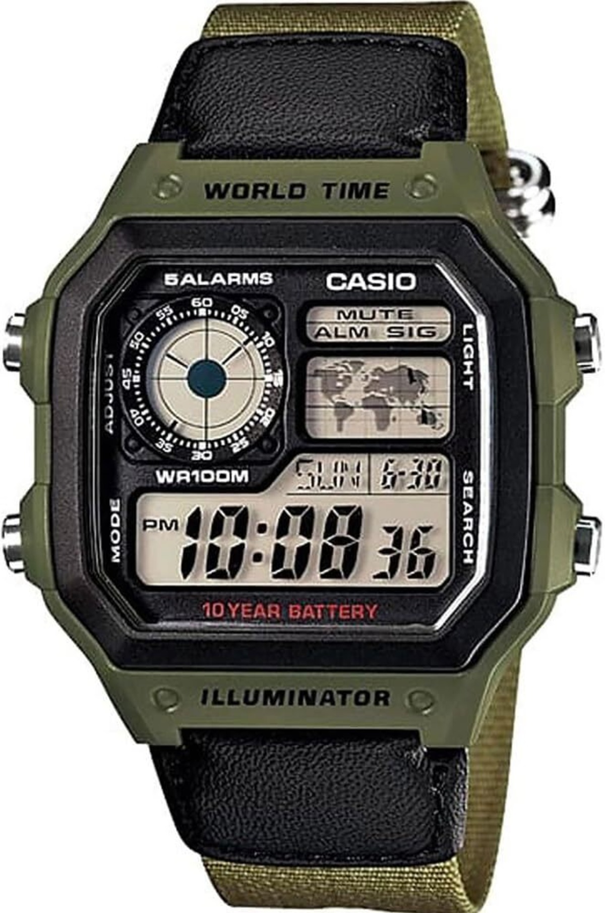 [カシオ] CASIO ワールドタイム World Time デジタル 腕時計 AE-1200WHB-3BV グリーン 海外モデル [並行輸入品] | kki2nd