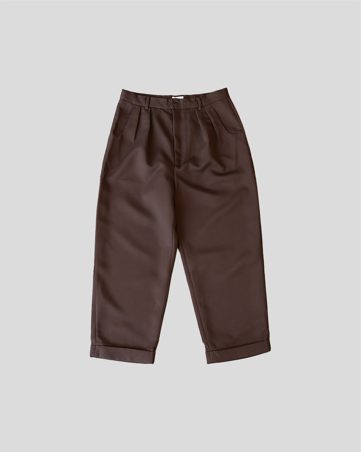 MM 2TUCK WIDE SLACKS BROWN | BEARD ROOM