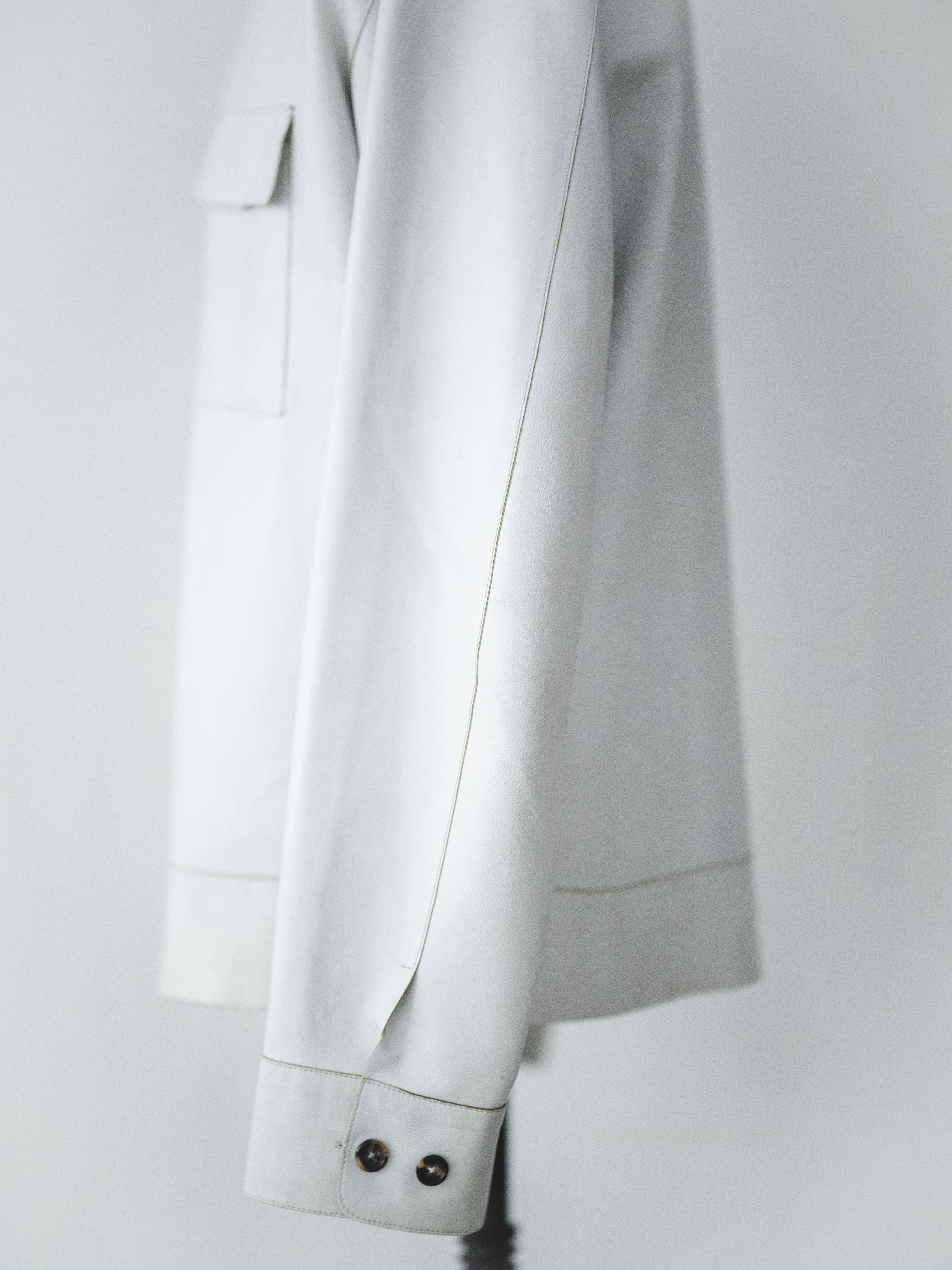 [00's] "JIL SANDER" White Ram Leather Cut-off Jacket | recollection vintage