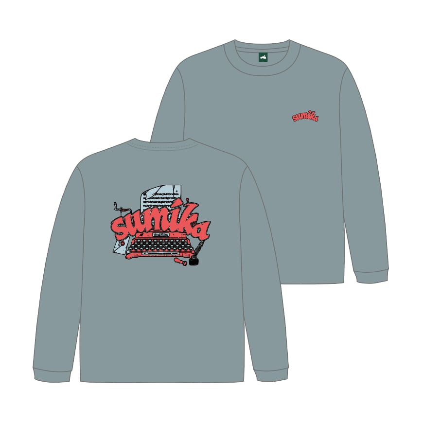 sumika / タイプライターロングスリーブTシャツ（スモーキーグリーン） | shop Engawa