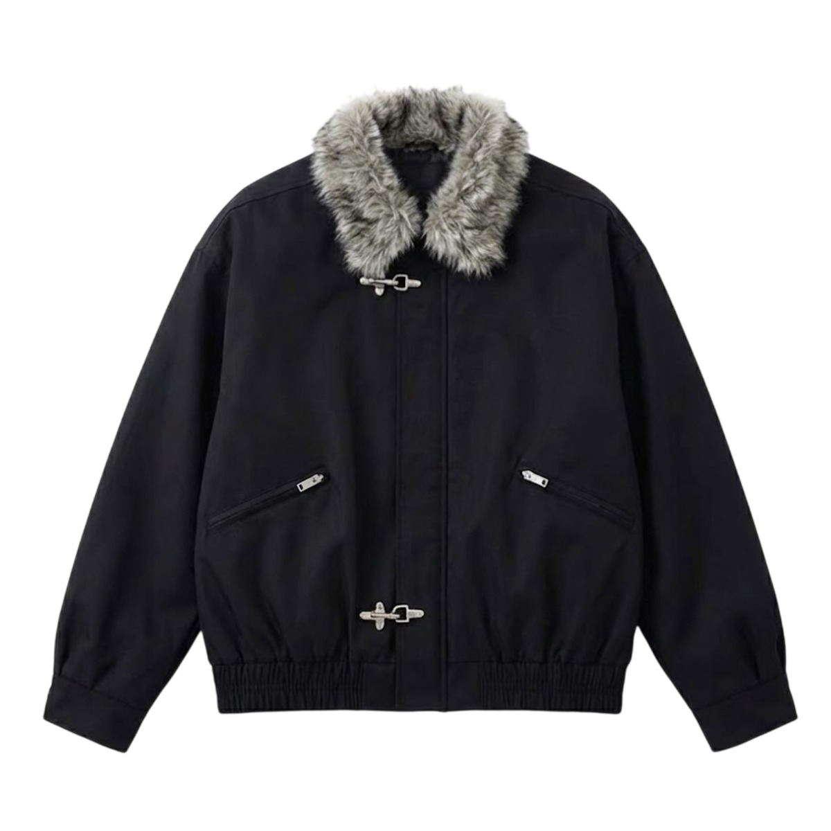 Toggle button fur collar jacket 0002 | EgoMei(エゴメイ)