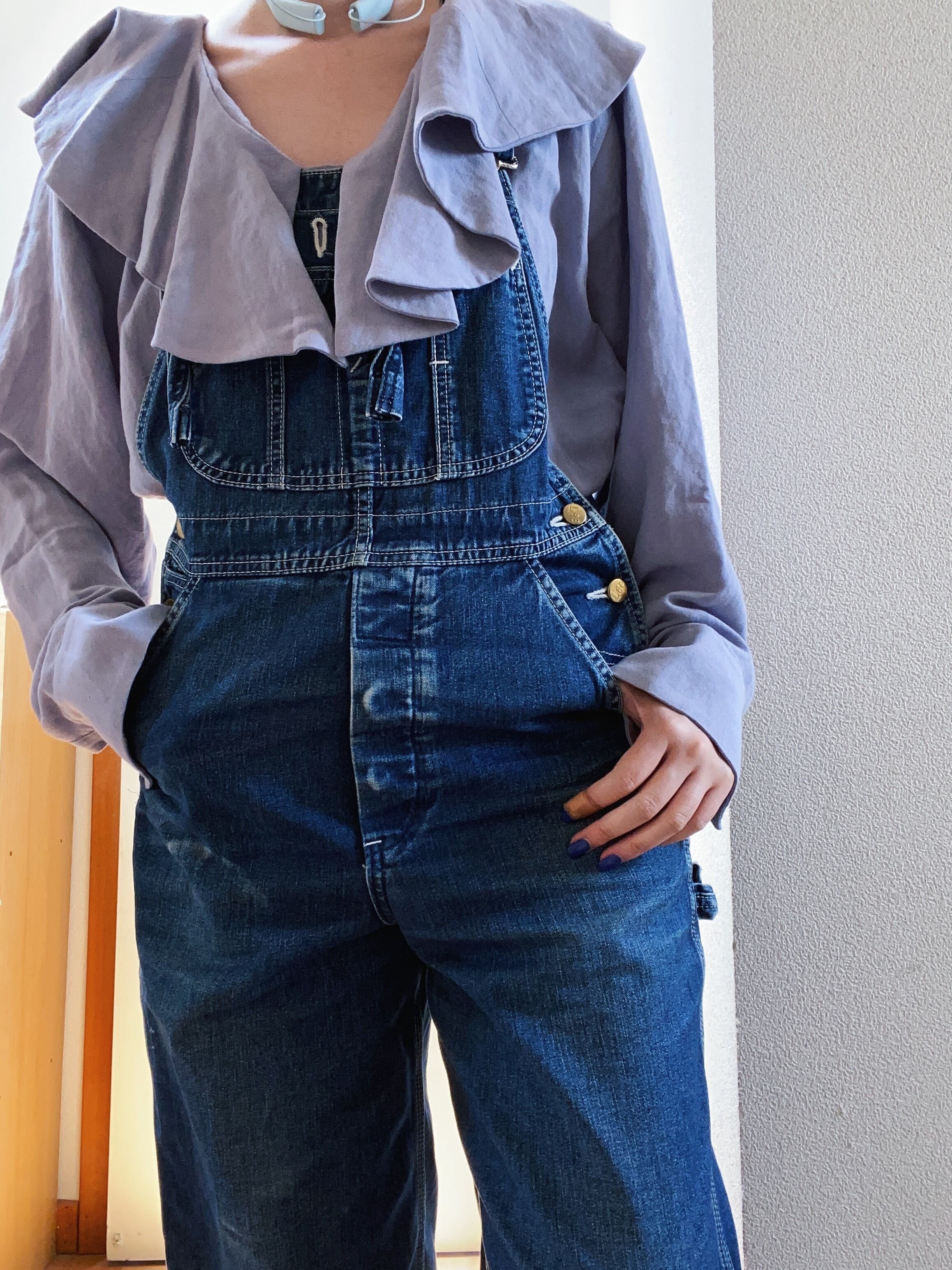 big frille collar shirt / viola violet | Pay ID