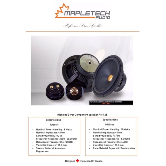 【国内正規品】Mapletech Audio(メイプルテックオーディオ) Ref.1.65C フラッグシップ2wayスピーカー | carvery