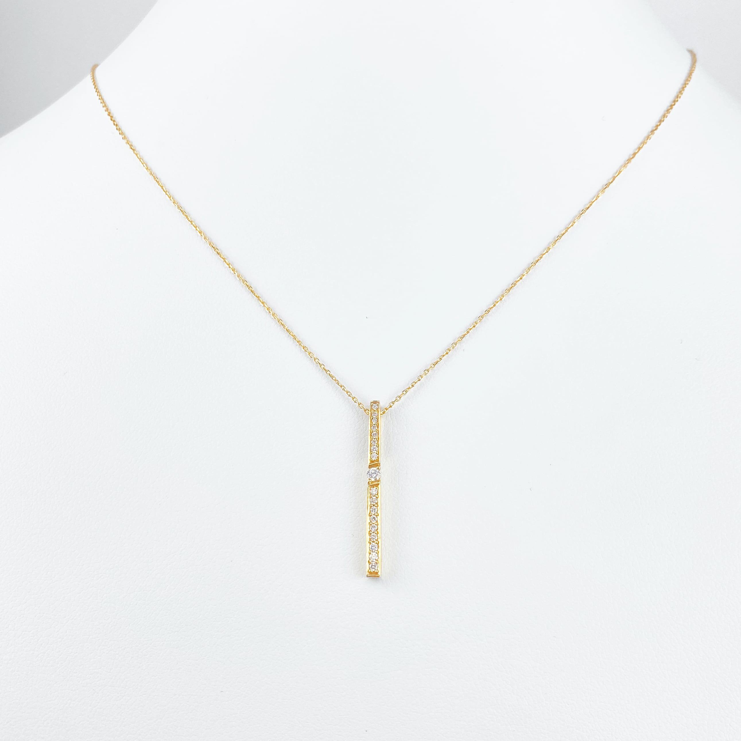 4℃ ダイヤモンドバー ダイヤ ペンダント K18 ネックレス | L'Or 4℃ ダイヤモンドバー ダイヤ ペンダント K18 ネックレス | L'Or