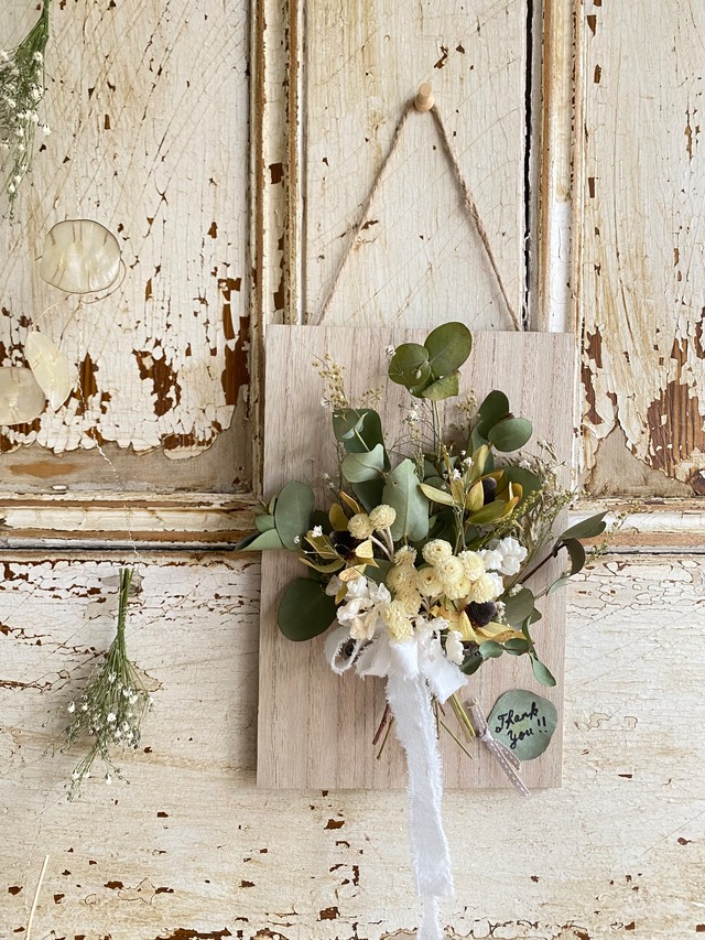 母の日ギフト【受注制作】木製ボードの花束アレンジ | kinote dried flowers
