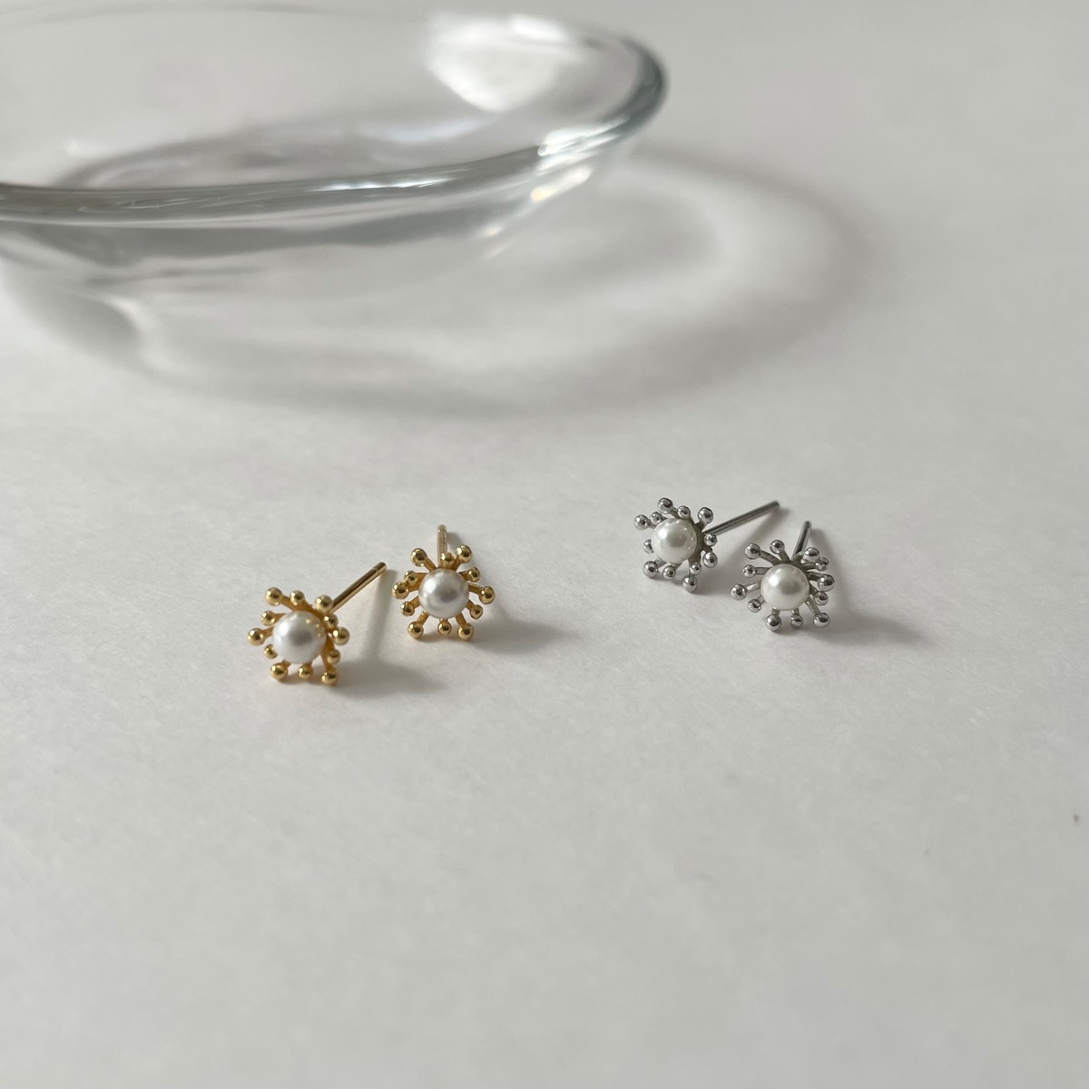 flower pearl pierce シルバーピアス | Showkey