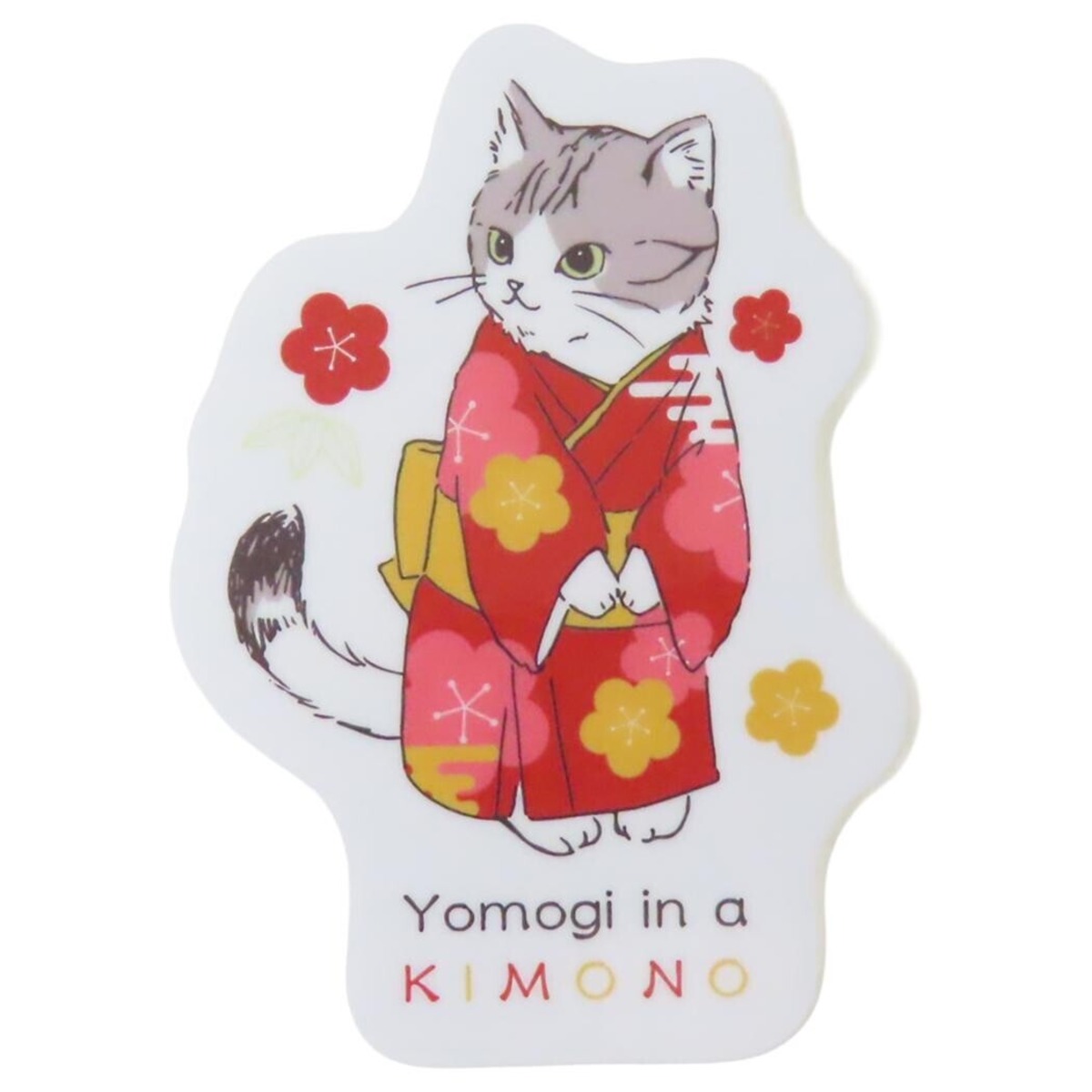 ステッカー よもぎと着物 | 奈良の愛らしい猫のお店 猫雑貨さんちこ