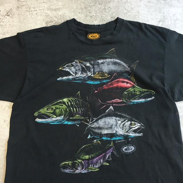 90s USA製 Wool rich DonRay Fish Printed T-shirt | Que Pacho