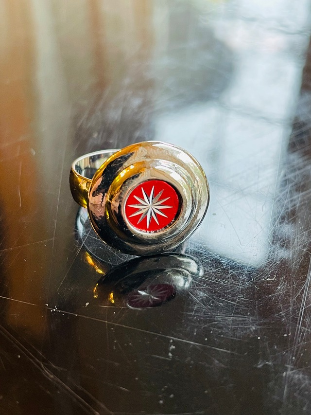 70's vintage red Astro ring | Butterfly Fall Vintage