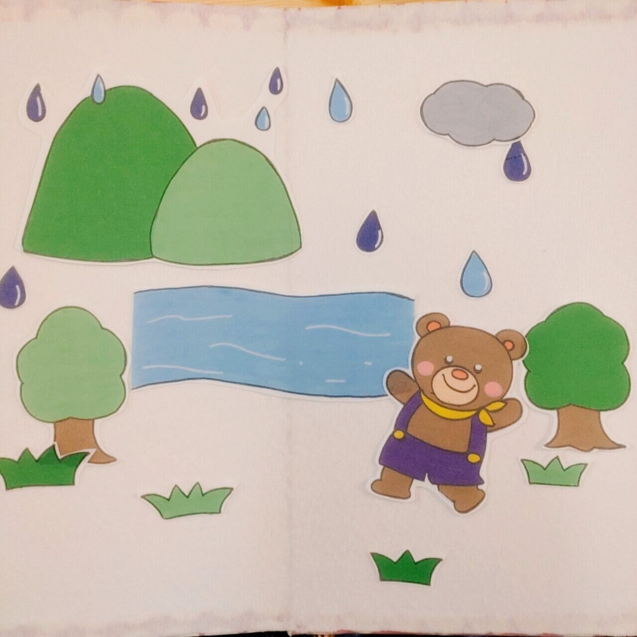 あめふりくまのこ パネルシアター 歌 楽譜つき 雨降り 梅雨 | パネルシアター・スケッチブック 保育用品販売 risugumi