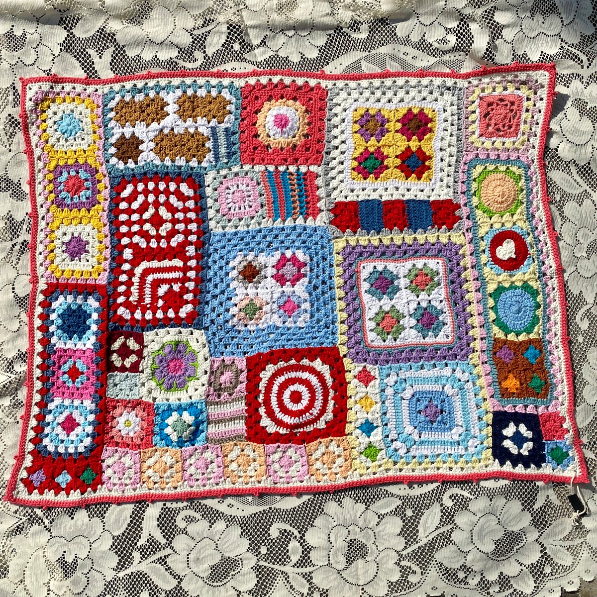 【nana】カラフル・レトロなマルチブランケット〈samon pink〉 | coromani