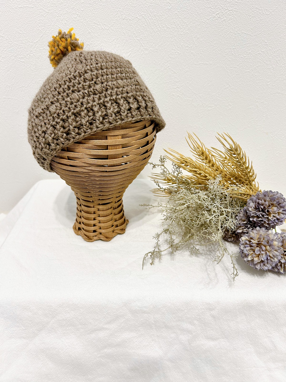 No.9 ベビー&キッズ つぶつぶ帽子 ニット帽 ぼんぽん帽子【受注品】 | Hi-Yu crochet