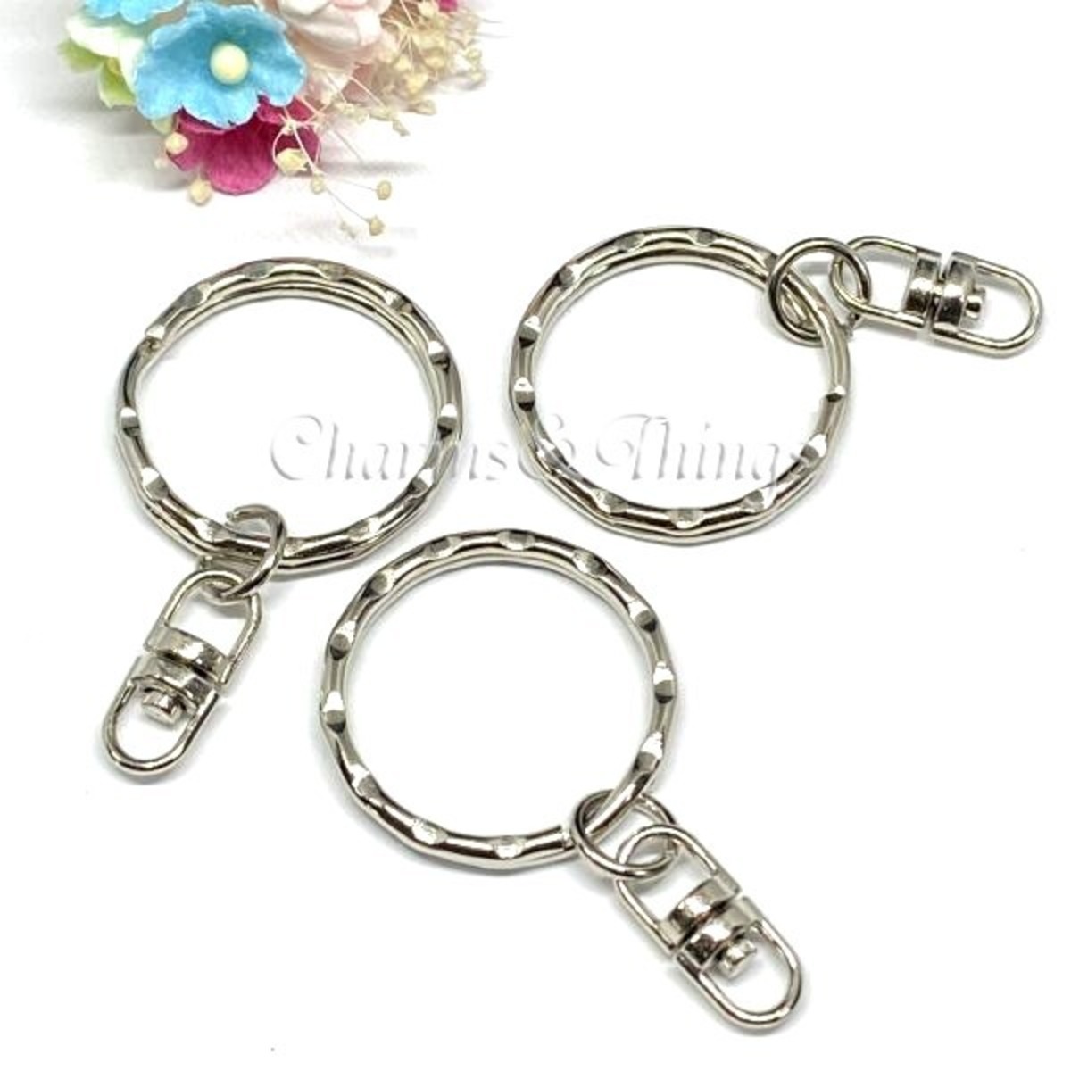 C&T キーホルダーパーツ 回転パーツ付 キーリング 【8個入り】ホルダーパーツ 二重カン【FD112】out | Charms & Things