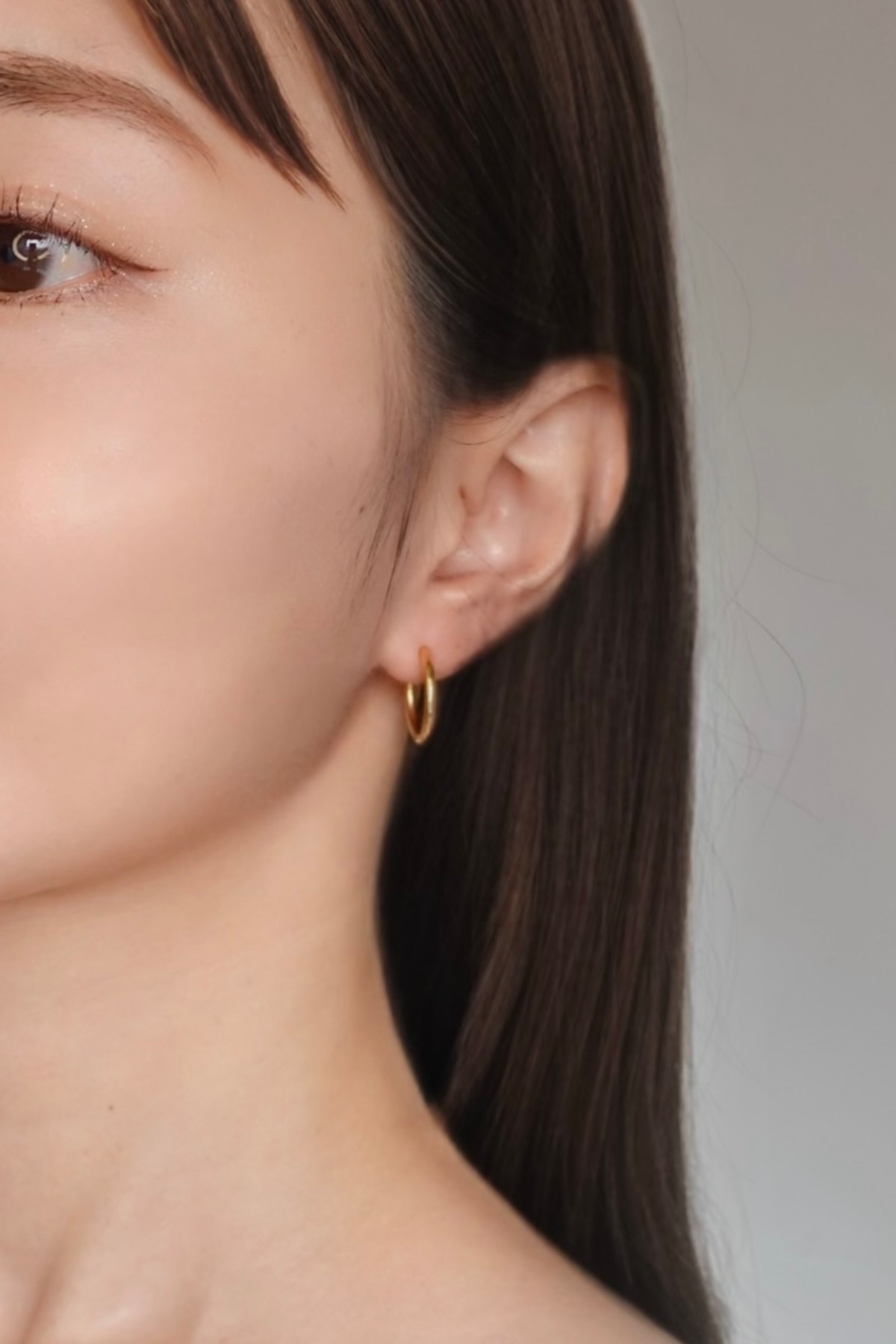 [24KGP] loop pierce / 18mm | 金属アレルギー対応のアクセサリー crea.jewelry