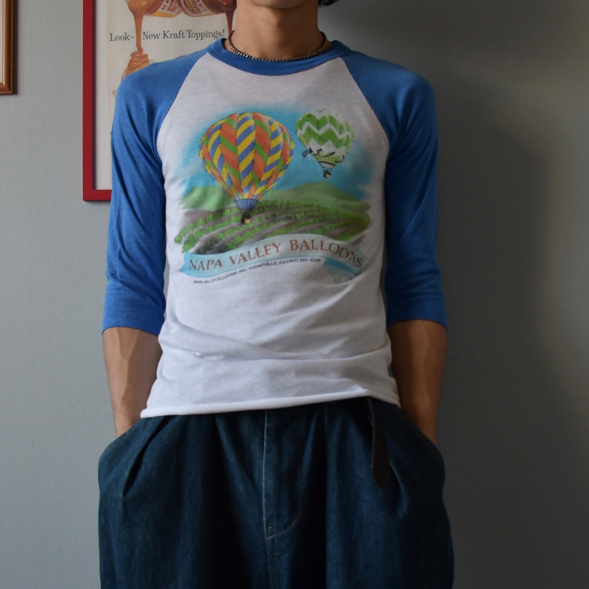 80s-90s printed raglan tee | natume