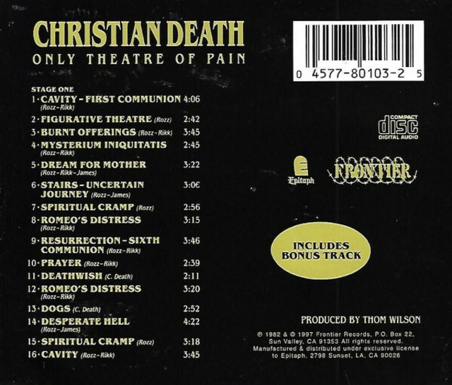 CHRISTIAN DEATH/ONLY THEATRE OF PAIN | RECORD SHOP CONQUEST/レコードショップコンクエスト