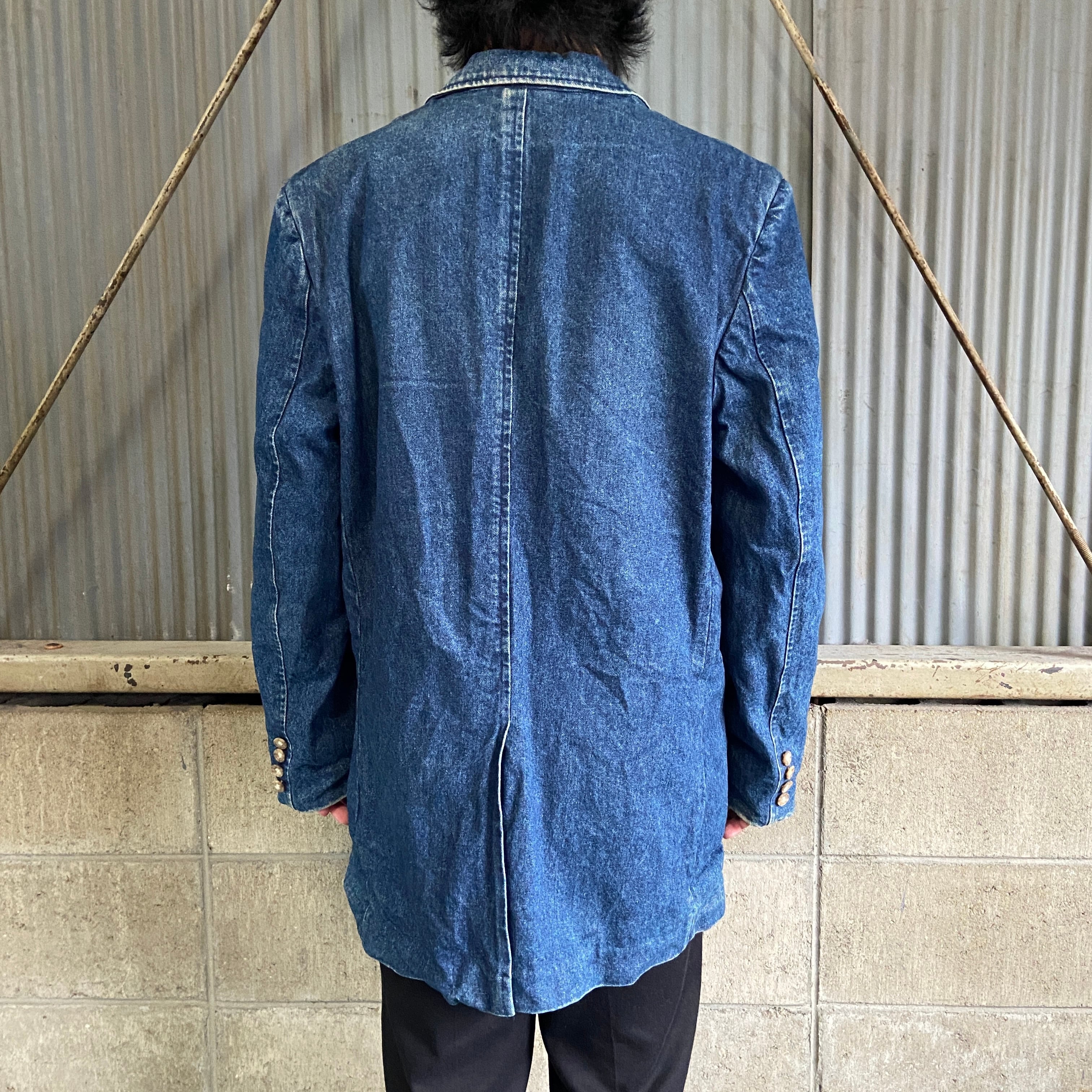 80〜90年代 James River Traders デニム テーラードジャケット メンズL相当 古着 デニムジャケット 80S 90S ...