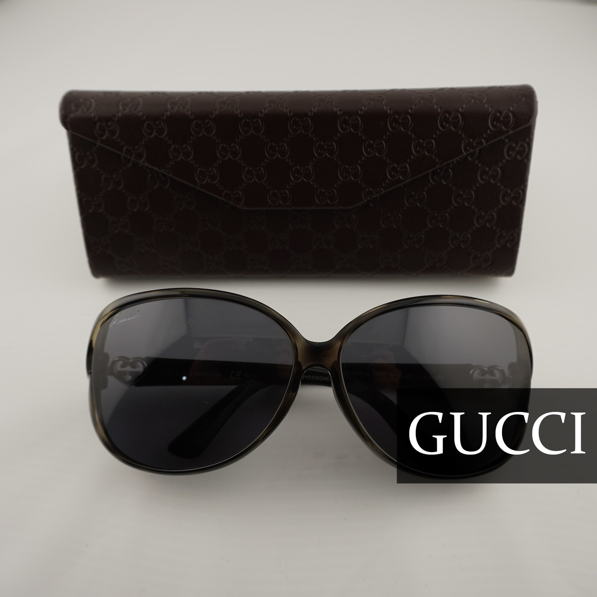 【GUCCI】''GGロゴ入り’’ BLACKサングラス ケース付 | ブランド古着屋 Jesus Judas（ジーザス ジューダス）
