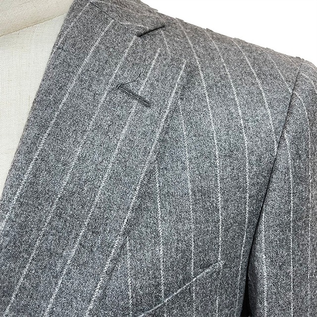 PIACENZA社製生地【グレー / ストライプ】【Made in Japan】TETSUYA KANDA SARTORIALE 3Bスーツ ピアチェンツァ テツヤカンダ サルトリアーレ ...