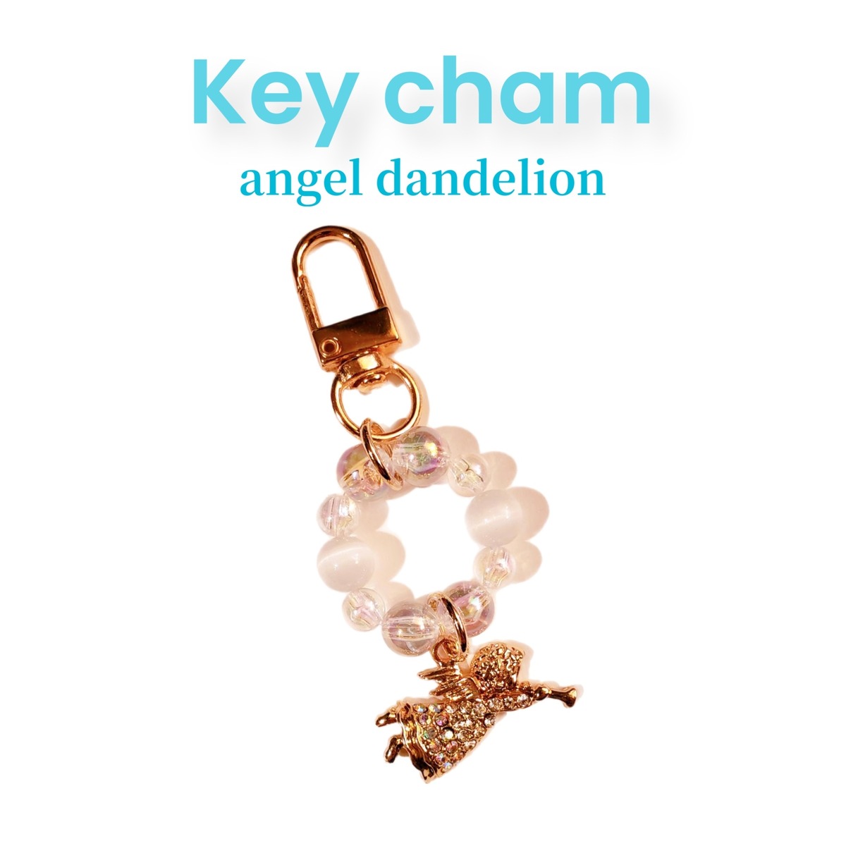 Key charm 【angel dandelion】 | birthstone