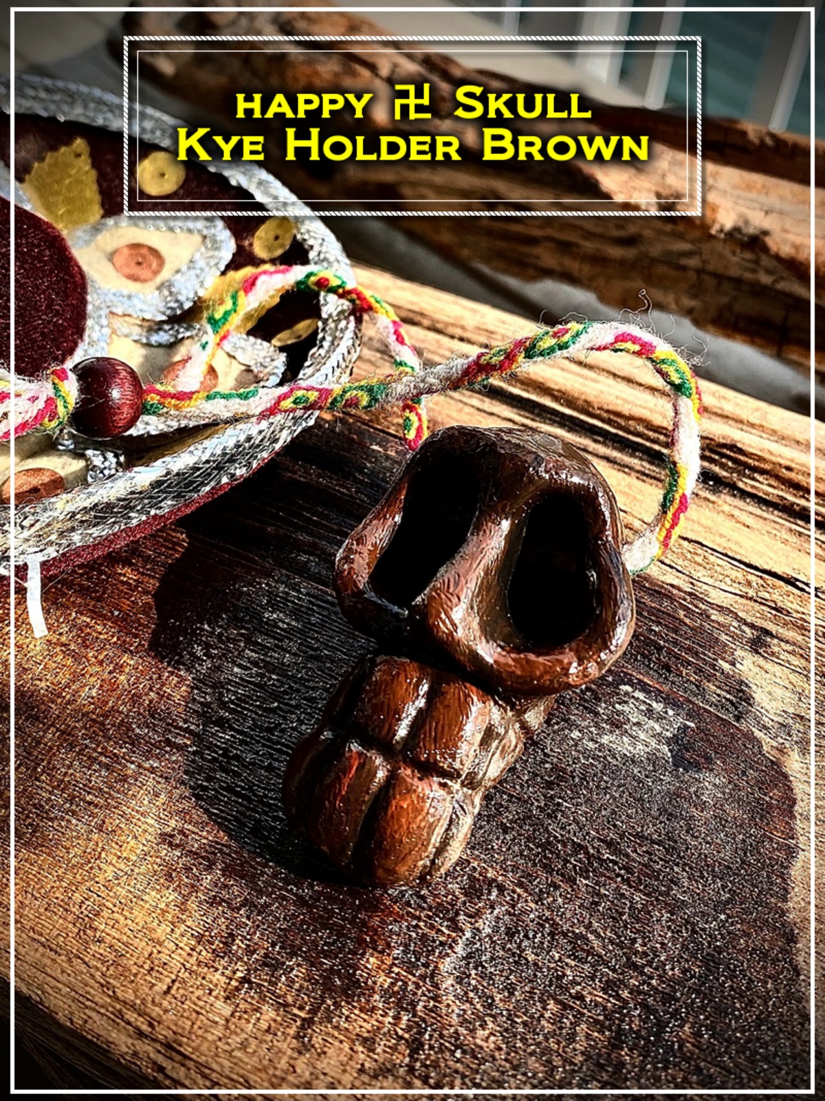 happy 卍 Skull Kye Holder Brown | Heimer’s