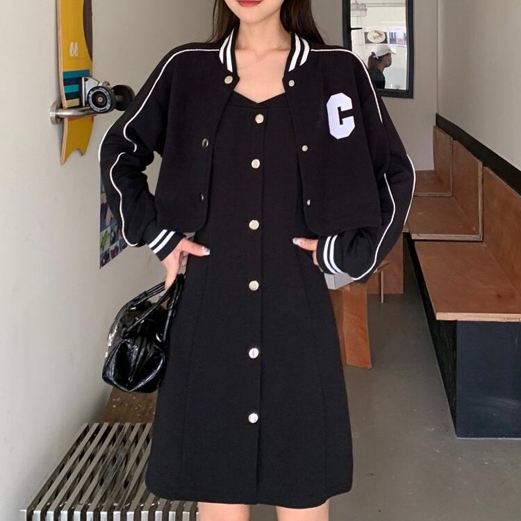 アウター ワンピース ブルゾン シャンパー 膝丈 ひざ丈 膝上 袖あり