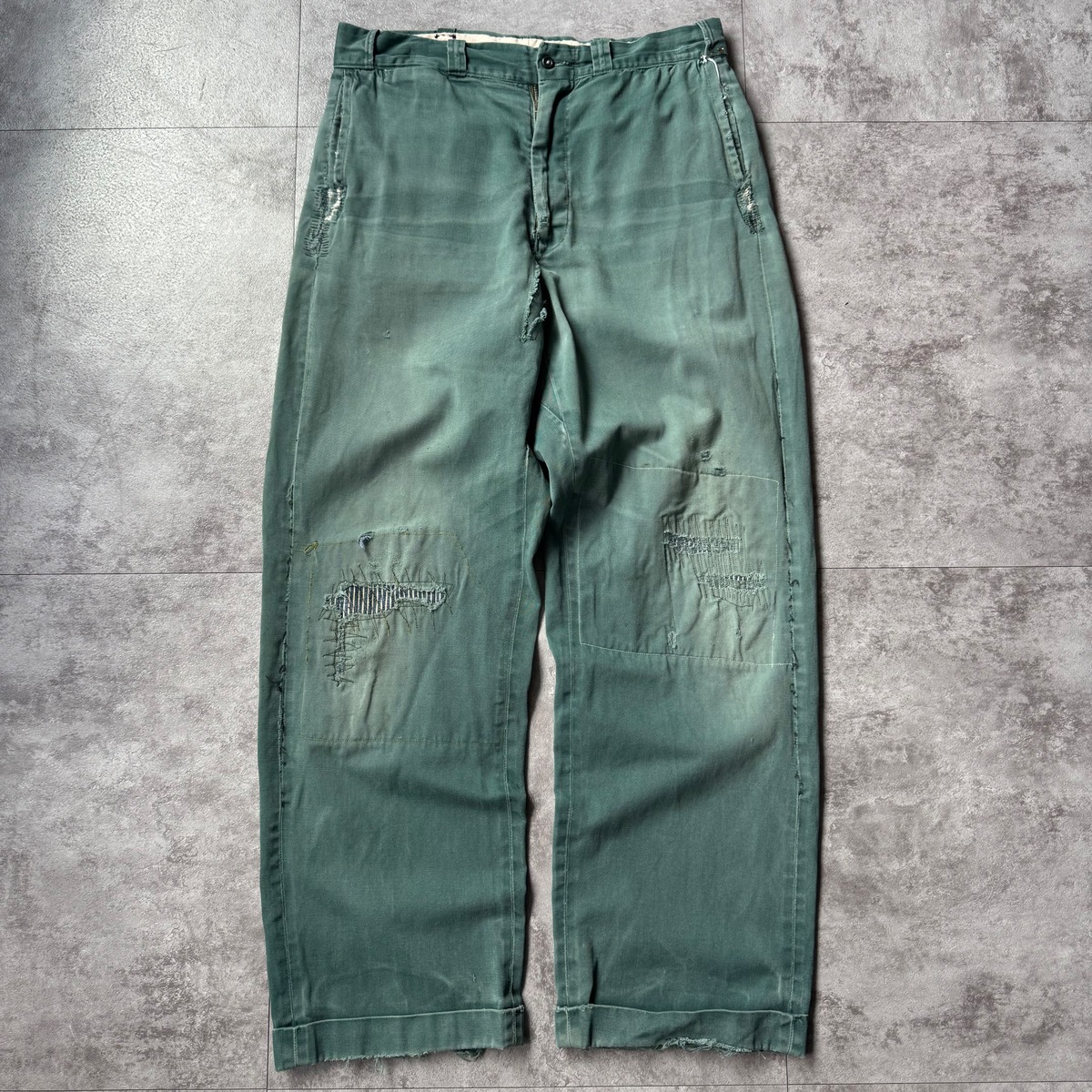1950's〜 US Vintage All Cotton Work Pants / 50年代〜 オールコットン ワークパンツ 襤褸 | SEEDON