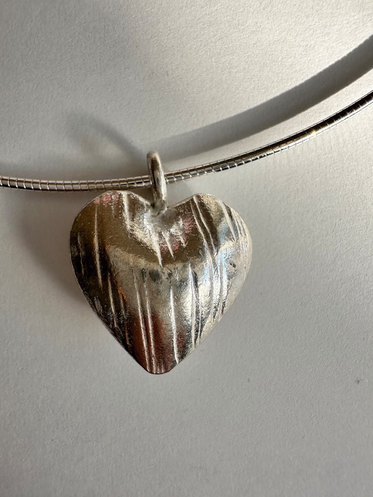 カレンシルバーチョーカー 40cm ストライプハート シルバー925チェーン | maeil_acc.