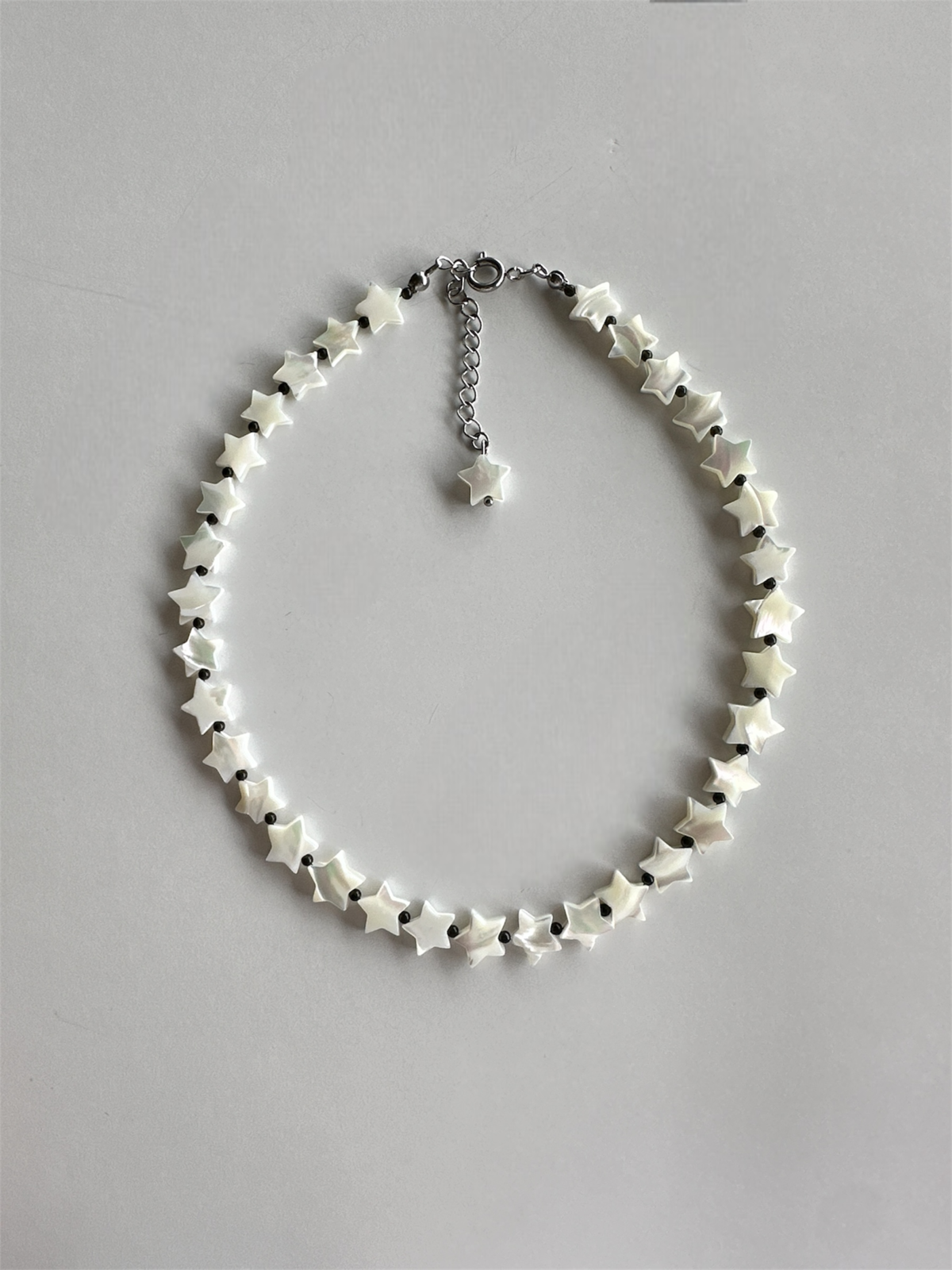 star necklace マザーオプパール×ブラックオブシディアン | maeil_acc.