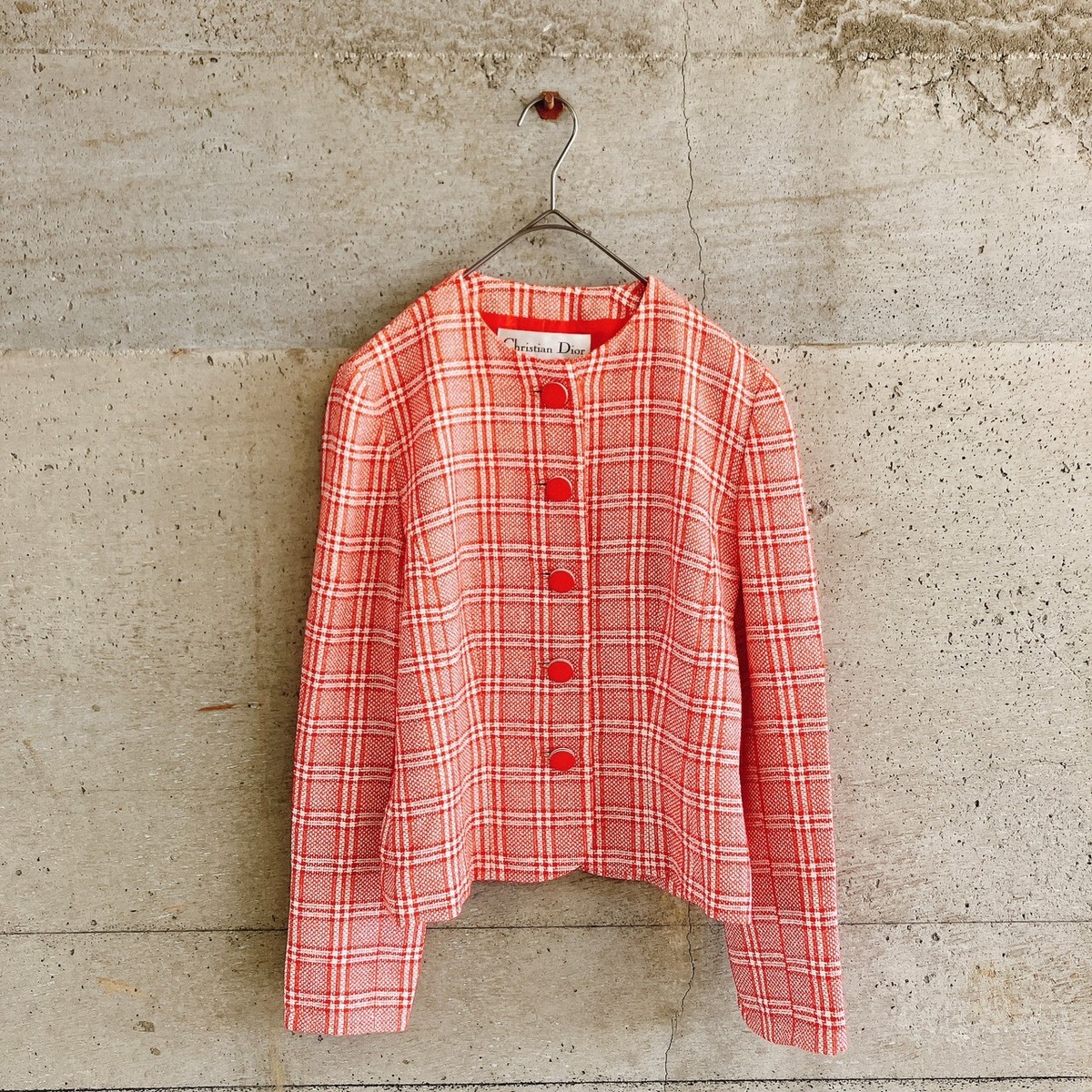 Christian Dior red checked jacket | 古着屋 SAJI