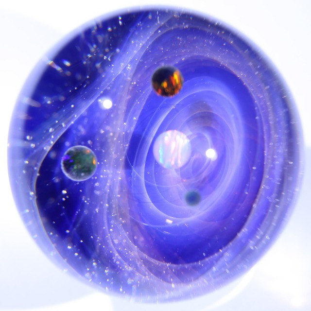 42mm Galaxy Glass Marble 宇宙ガラスマーブル - オブジェ no.M103 | Star Safari Glass ...