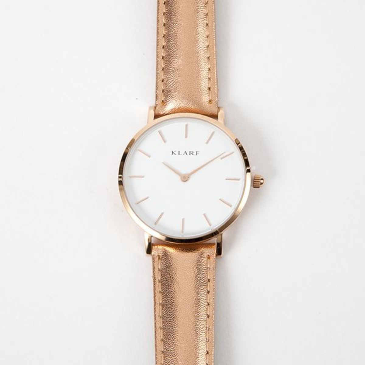 KLARF クラーフ プティ 33㎜ レザー ローズゴールド メタリック ホワイト K-1619 | KLARF(クラーフ)腕時計正規公式サイト