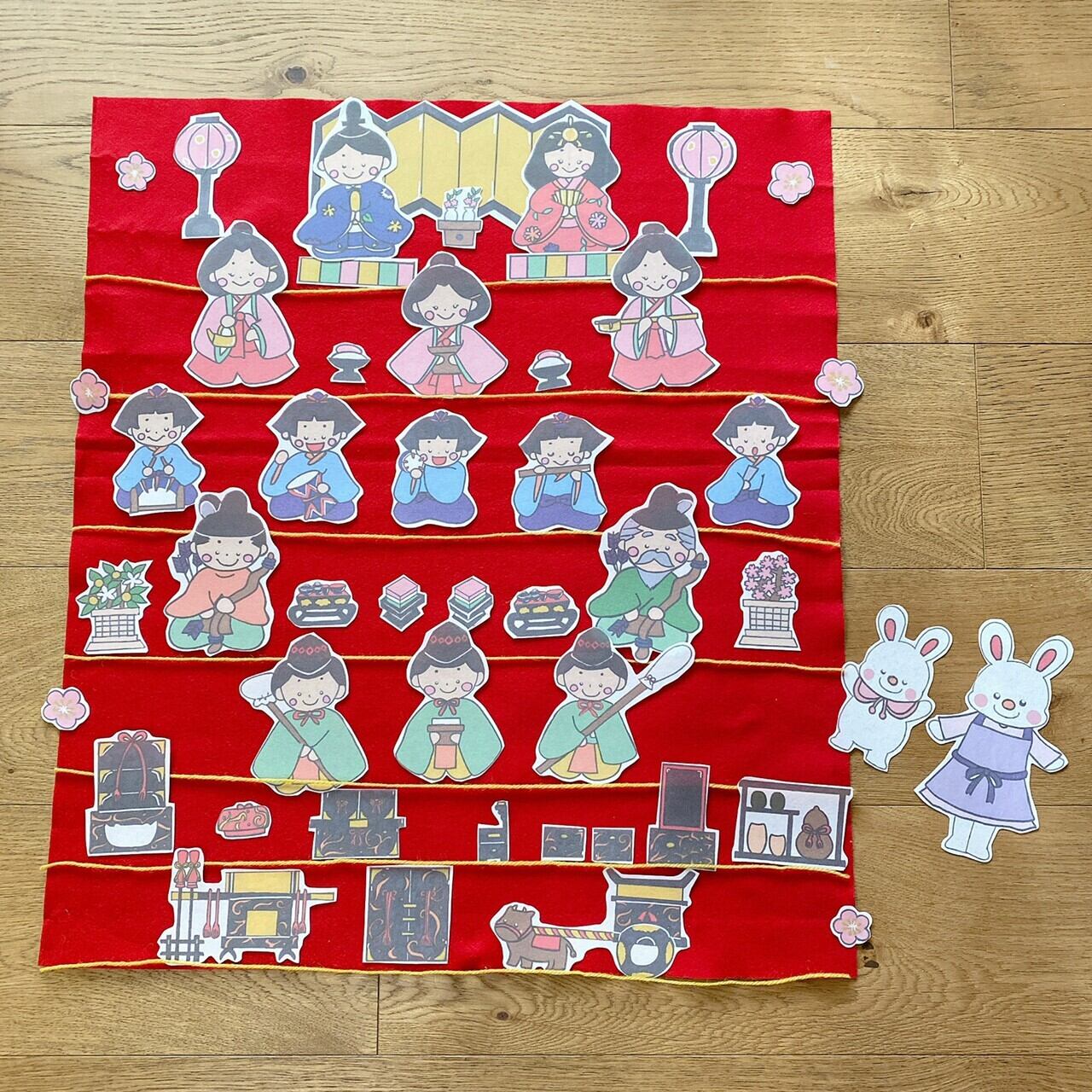 うさもち初めてのひなまつり ひなまつり パネルシアター お話 由来 桃の節句 | パネルシアター・スケッチブック 保育用品販売 risugumi